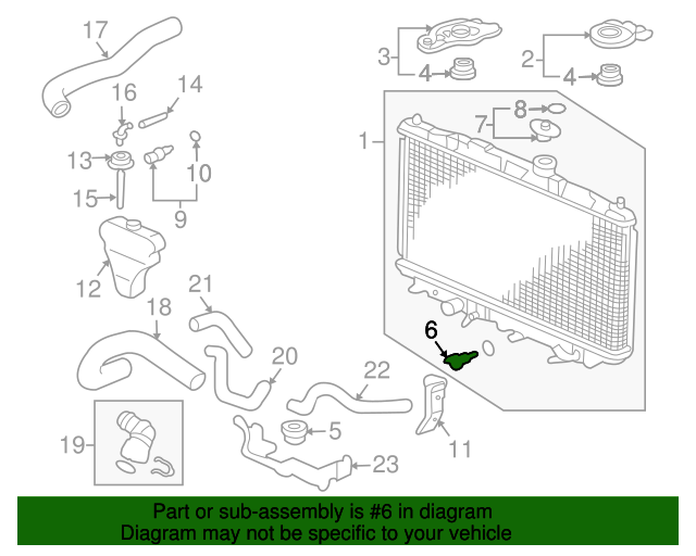 19011-RAA-A01 - Radiator Assembly Drain Plug 2003-2007 Honda Accord ...