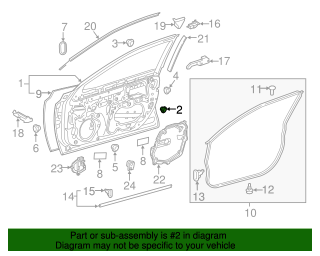 90541-09143 - Door Shell Bumper 2009-2023 Toyota | Longo Toyota Parts