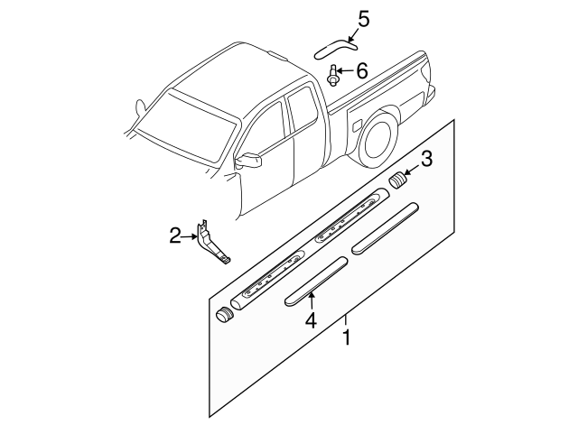 2005-2021 Nissan Frontier Drip Molding 73852-9BP1D | OEM Parts Online