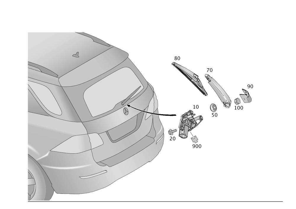 164-820-08-44 - Wiper Arm 2007-2019 Mercedes-Benz | Mercedes-Benz USA Parts