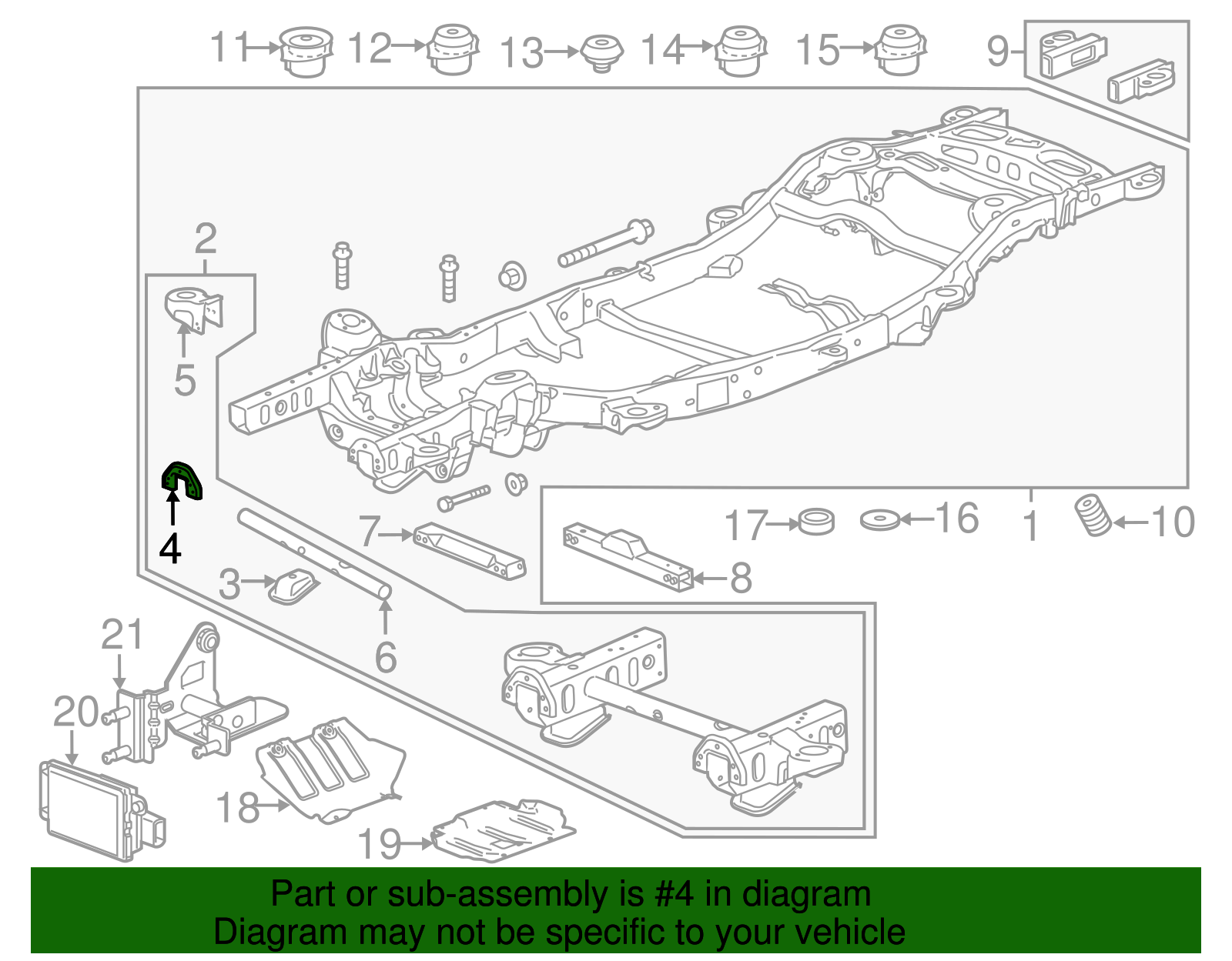 2014-2020 GM Passenger Side Front Bumper Impact Bar Bracket 22833933 GM ...