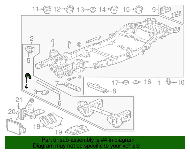 2014-2020 GM Passenger Side Front Bumper Impact Bar Bracket 22833933 ...