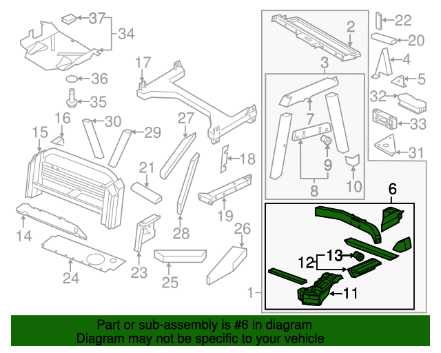 420-813-032-P - Lower Frame 2014-2015 Audi R8 | Audi OEM Parts