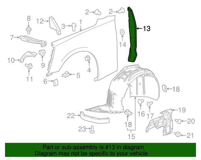 2016-2024 Chevrolet Camaro Front Fender Insulator 84205461 GM ...