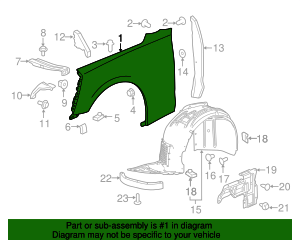 Front Driver Side Fender 84273977 GM | GMPartsDirect.com