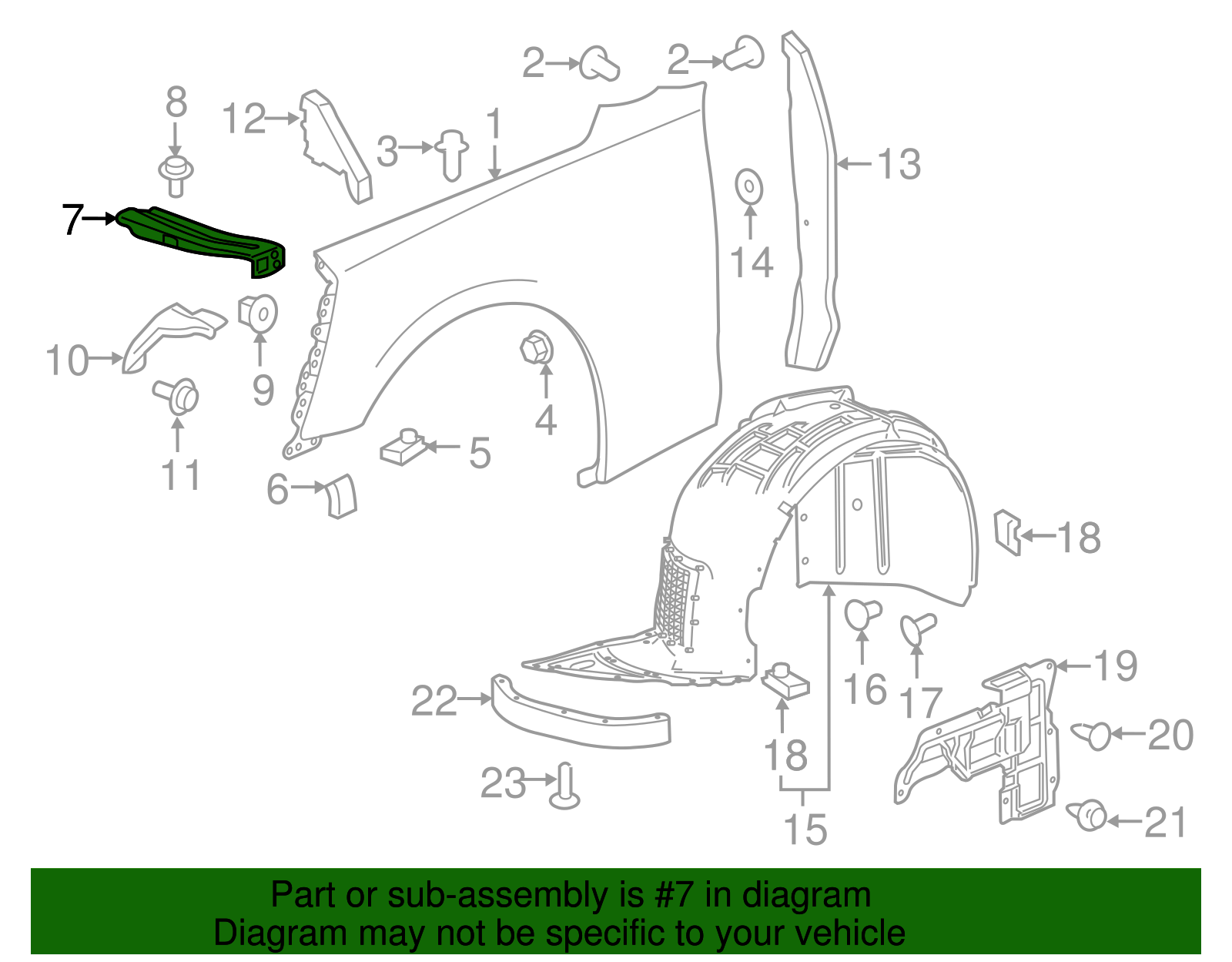 2016-2024 Chevrolet Camaro Front Driver Side Fender Front Brace ...
