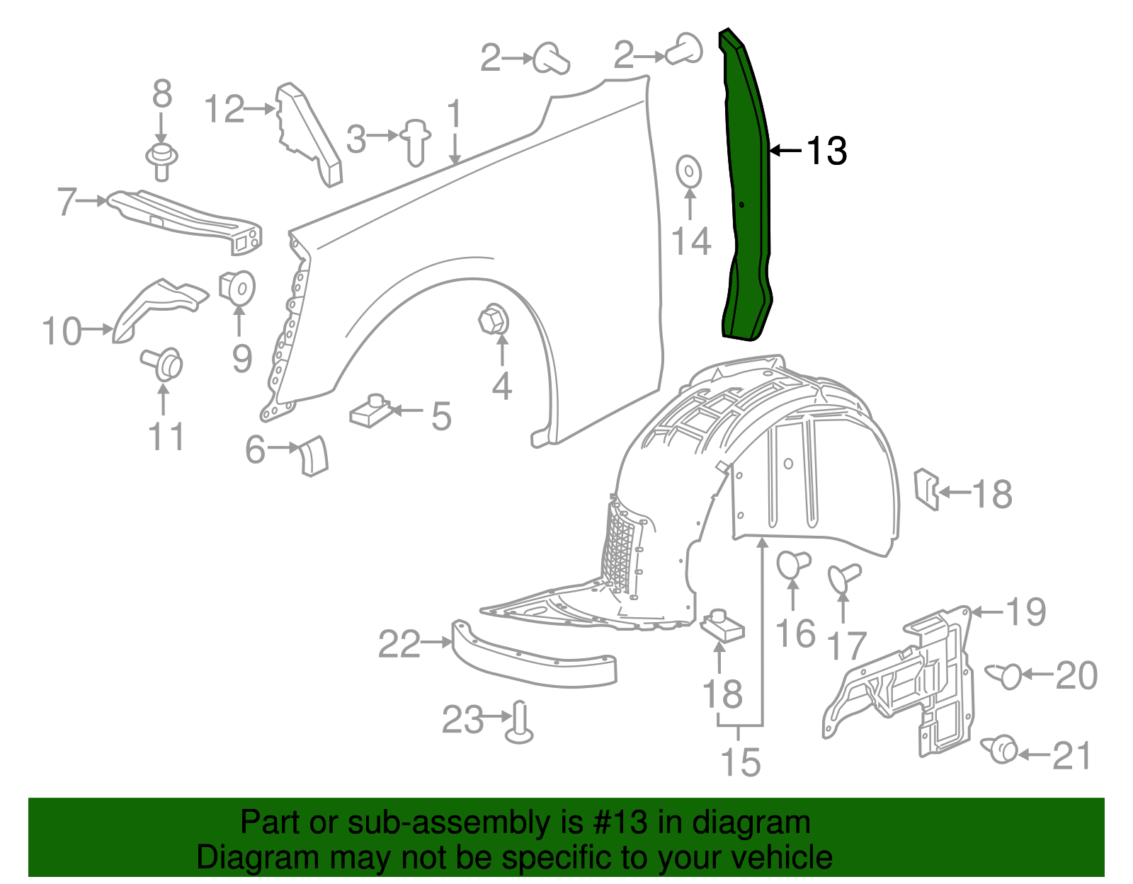 84205461 - Front Fender Insulator 2016-2024 Chevrolet Camaro ...