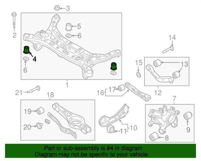 55450-C1100 - Suspension Subframe Crossmember Grommet 2015-2019 Hyundai ...