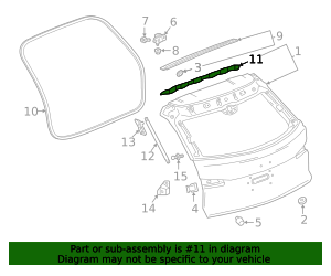 2021-2023 Buick Envision Liftgate Seal Bracket 39093448 | GMPartsDirect.com