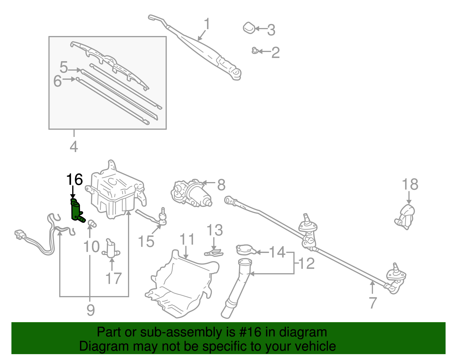 85330-35050 - Washer Pump - 1993-2002 Toyota | OEM Genuine Toyota Parts