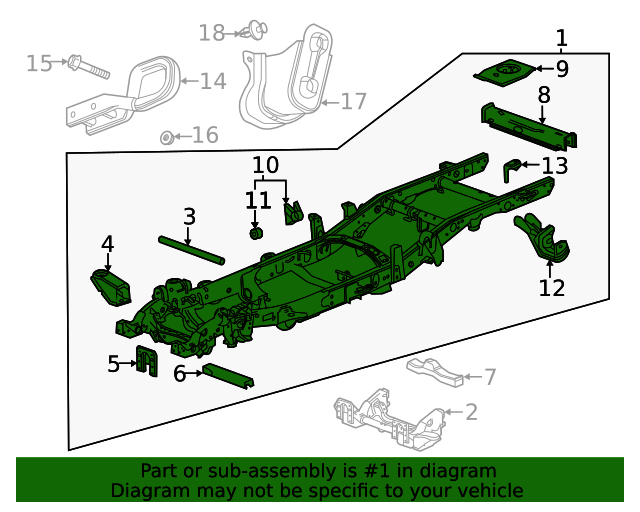 2021-2023 GMC Sierra 3500 HD Frame Assembly 85628526 | GMPartsDirect.com