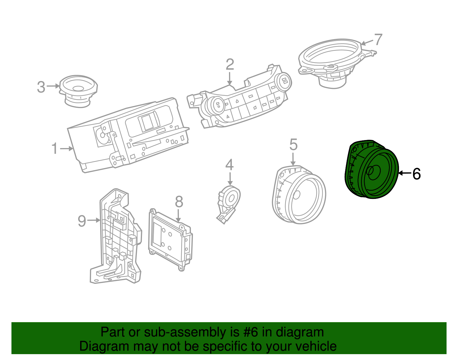 84248849 - Front Door Radio Speaker 2010-2016 GM | Gateway Buick GMC Parts