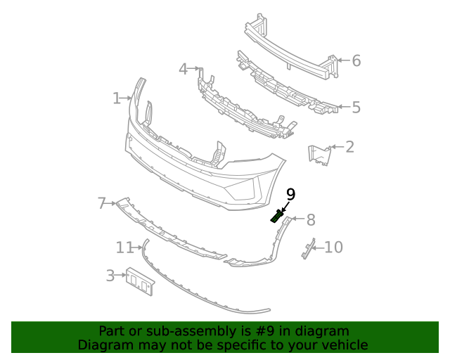86555-P2000 - Molding Extension Side Reinforced - 2021-2024 Kia Sorento ...