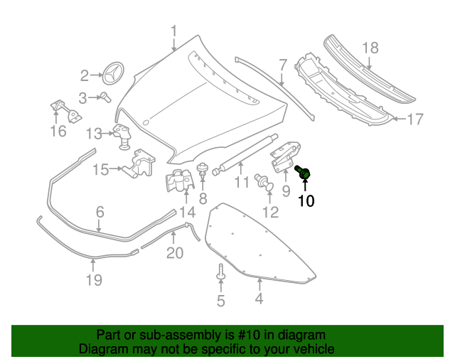 000-990-97-03 - Hinge Bolt 2006-2012 Mercedes-Benz | Mercedes-Benz USA ...