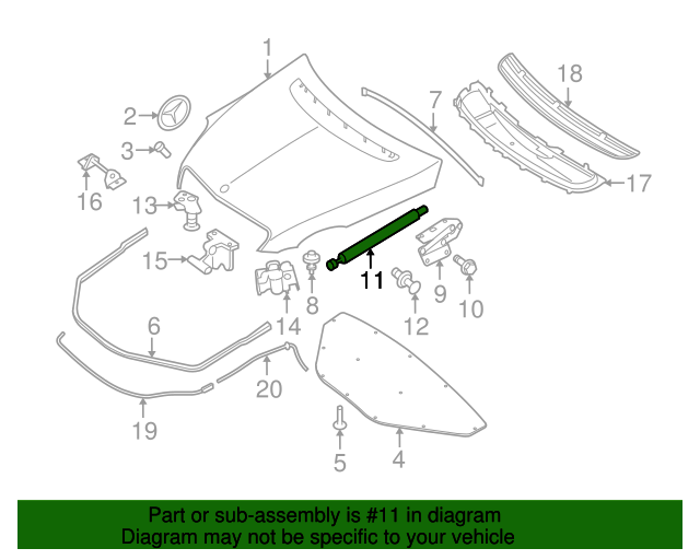 251-880-02-29 - Support Cylinder 2006-2010 Mercedes-Benz | Mercedes ...