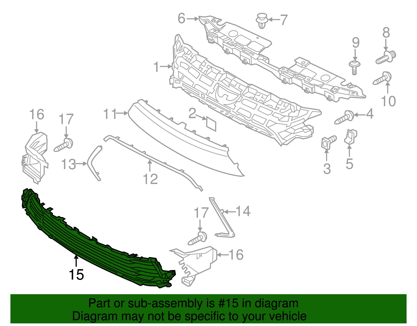 2016-2018 Toyota Grille (Lower) 53112-WB005 | OEM Parts Online