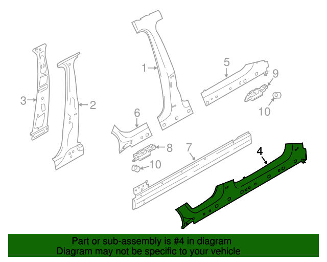 2015-2024 Porsche Macan Rocker Panel 95B-809-674-AY-GRV | Sunset ...