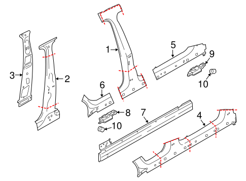 Center Pillar & Rocker for 2020 Porsche Macan | Sunset Porsche Parts