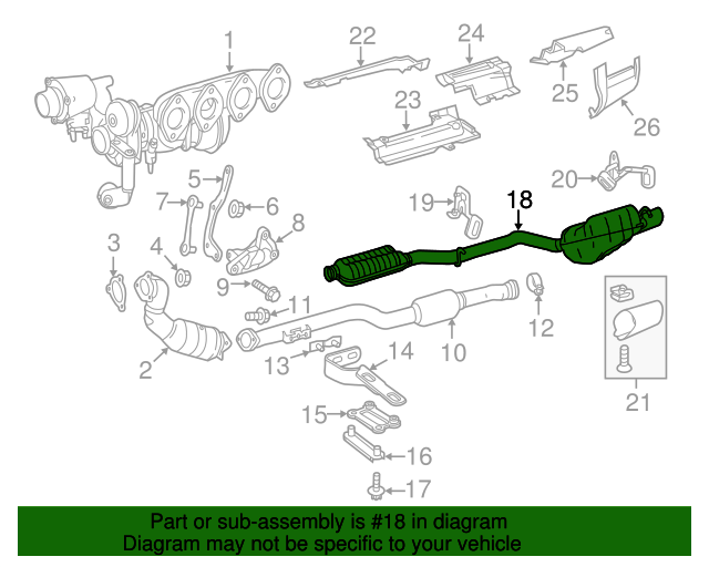 204-490-05-60 - Muffler & Pipe 2012-2015 Mercedes-Benz C 250 | Mercedes ...