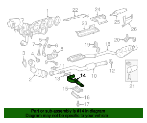 212-492-52-41 - Resonator & Pipe Bracket 2012-2015 Mercedes-Benz C 250 ...