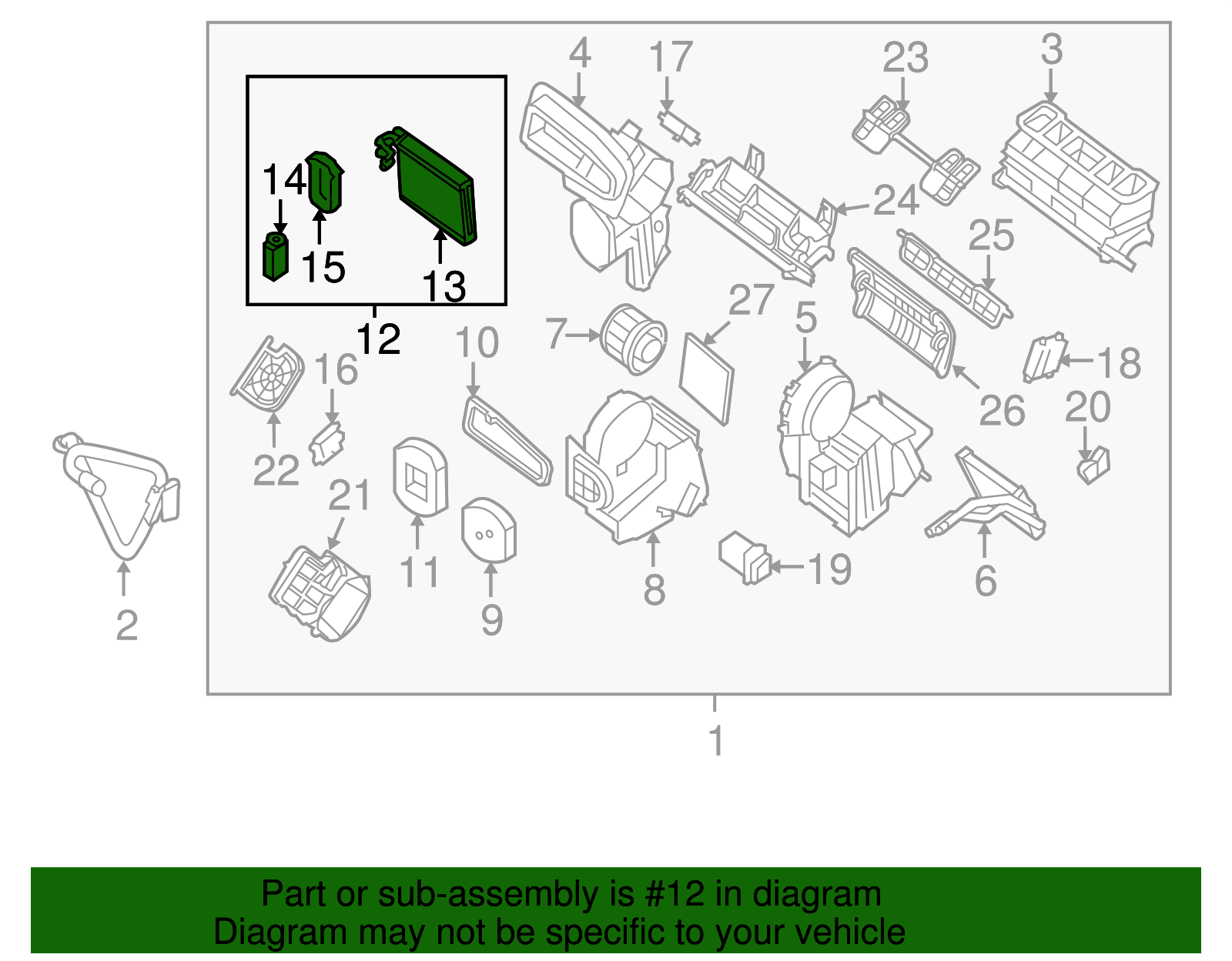 2007-2012 Nissan Sentra Evaporator Assembly 27280-ZE80A | Olympia ...