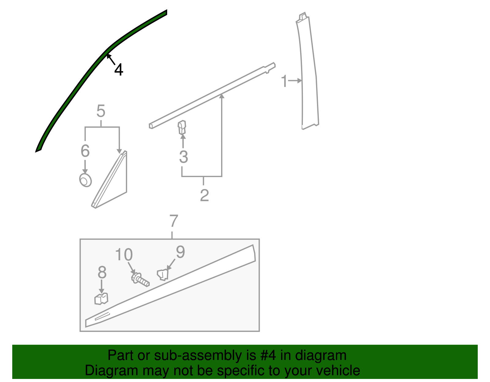 72425-TX4-A01 - High-Quality Upper Molding for 2013-2018 Acura RDX ...
