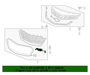 23368277 - Front Grille RS Emblem 2016-2020 Chevrolet | Chevrolet Parts ...