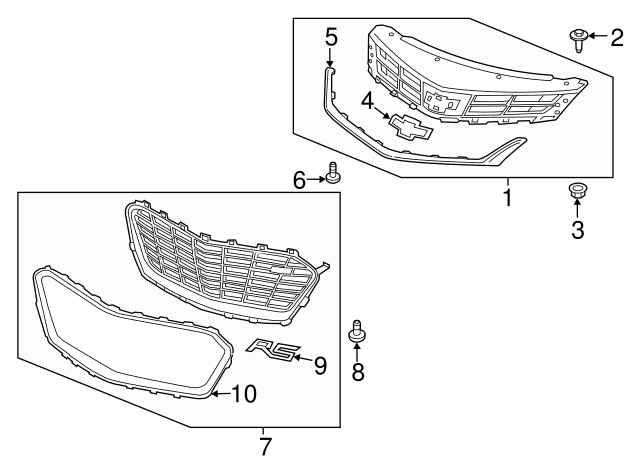 84009674 - Front Grille 2016-2018 Chevrolet Cruze | AutoNationParts.com