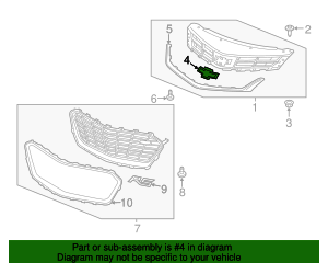 2016-2019 Chevrolet Front Grille Bowtie Logo 23382552 GM ...