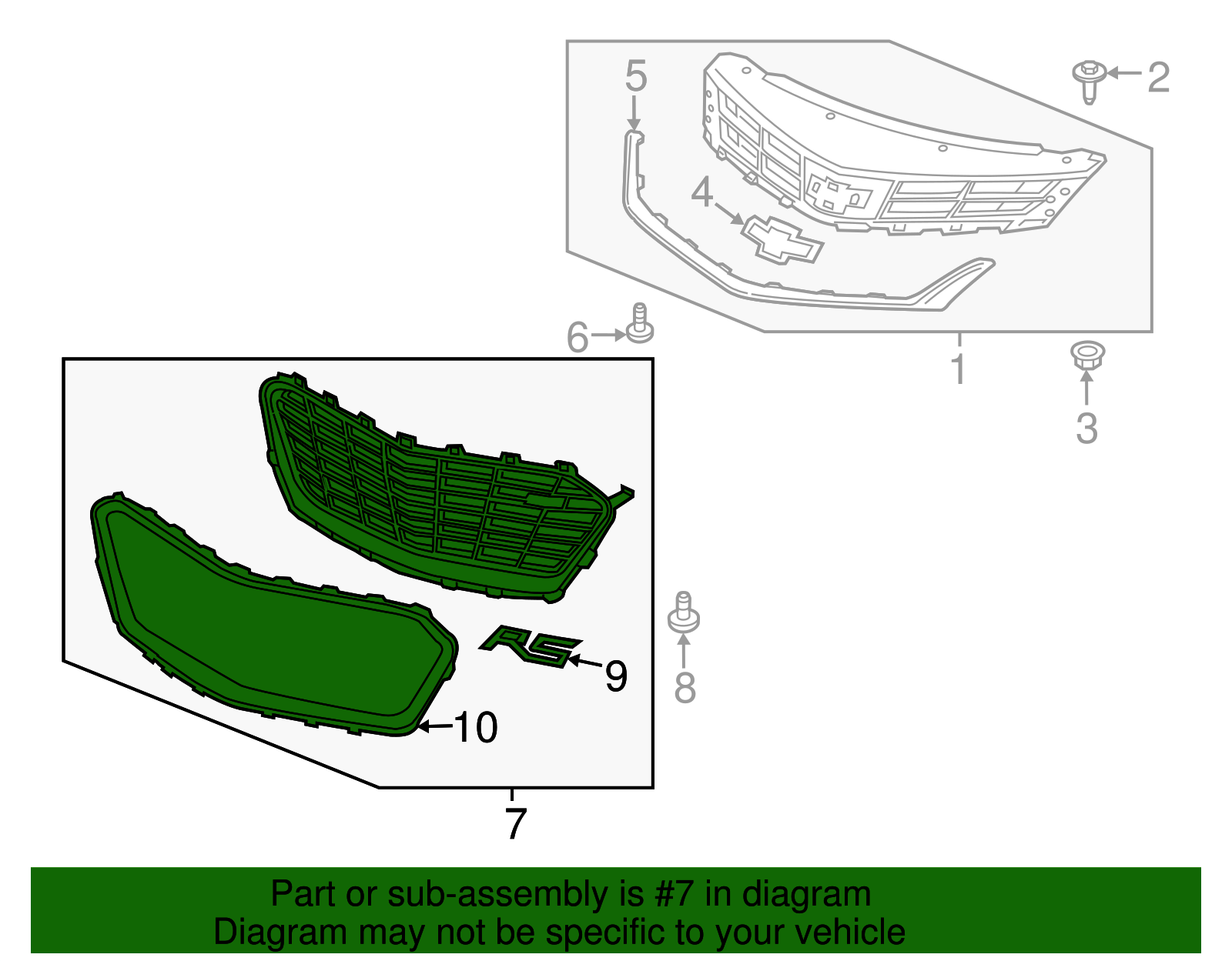 84009674 - Front Grille 2016-2018 Chevrolet Cruze | Gateway Buick GMC Parts