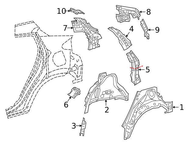 2018-2022 Toyota C-HR Pillar Reinforced 61714-F4010 | Toyota Parts Center