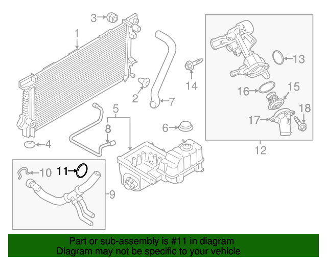 BC3Z-8590-F - Lower Hose O-Ring 2011-2024 Ford | Ford Parts Direct