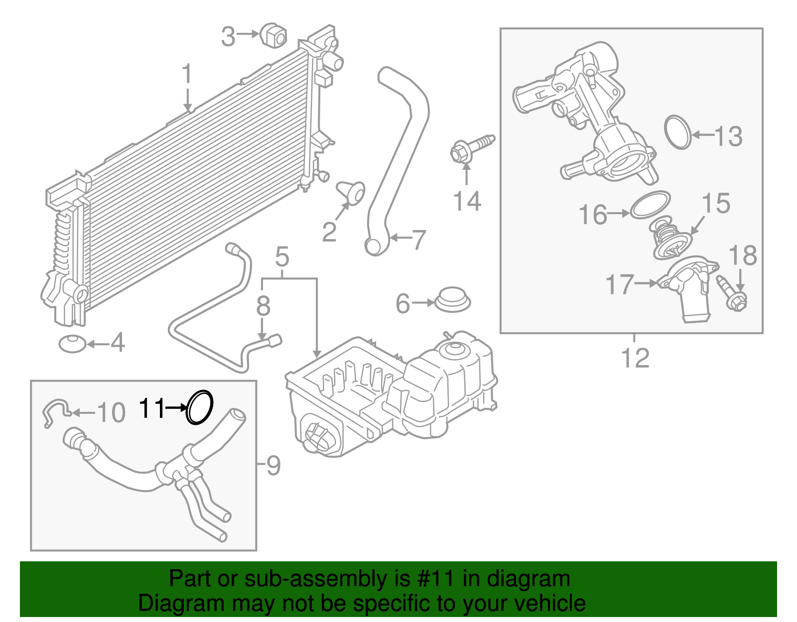 RTS-1073 - Motorcraft™ Radiator Coolant Hose Seal 2011-2025 Ford | Ford ...