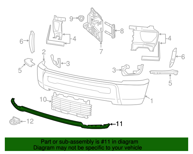 2012 Ram Air Dam 5182355aa | TascaParts.com