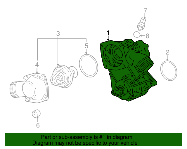 11-51-0-393-339 - Water Pump Assembly - 1994-1998 BMW | Wholesale BMW