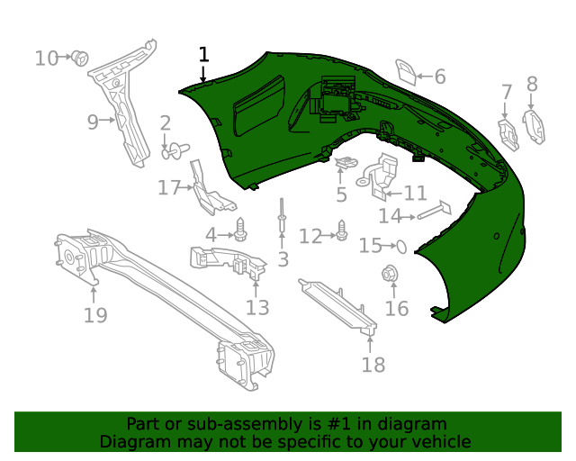 205-880-24-09-9999 - Bumper Cover 2019-2023 Mercedes-Benz C 43 AMG ...