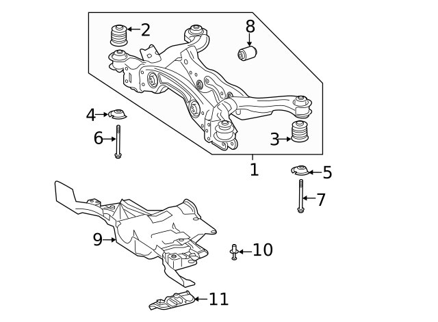 247-350-36-04 - Suspension Subframe Crossmember 2019-2023 Mercedes-Benz ...