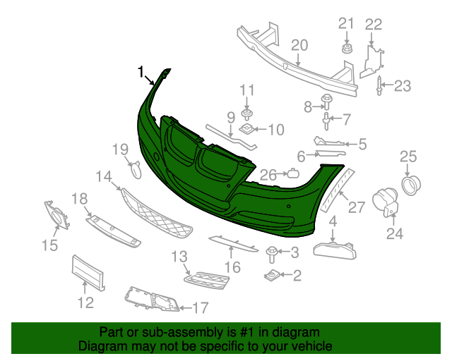 51117226712 - 2009-2012 BMW Bumper Cover (51-11-7-226-712) | BMW of ...