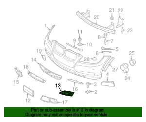 51117198901 - 2009-2012 BMW Bumper Lower Grille, Left (51-11-7-198-901 ...