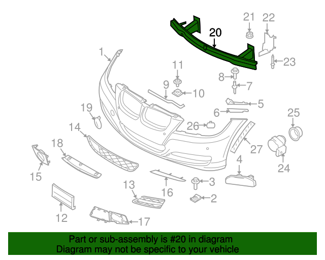 2006-2012 BMW Reinforced Beam 51117146646 | OEM Parts Online