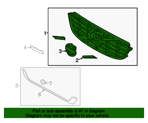 2010 Volvo XC60 Grille Assembly 30764556 | Volvo OEM Parts Online