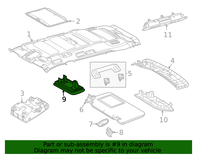 81240-12100-B2 - Dome Lamp - 2021-2022 Toyota Sienna | OEM Genuine ...