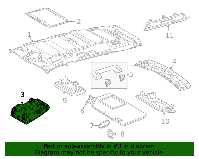 2021-2022 Toyota Sienna Map Lamp Assembly 63650-08750-B0 | Toyota Parts ...
