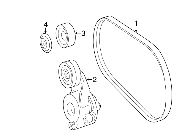 642-200-23-70 - Accessory Drive Belt Idler Pulley 2012-2017 Mercedes ...