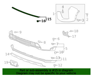 2020-2023 Chevrolet Front Bumper Fascia Upper Molding 84319818 GM ...