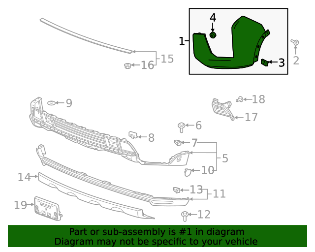 2020-2023 Chevrolet Front Passenger Side Bumper Outer Filler 84678868 ...