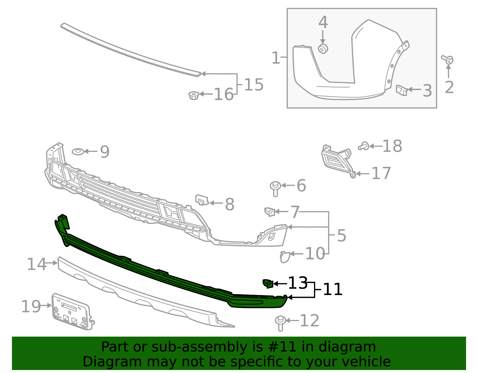 2020-2023 Chevrolet Front Bumper Fascia Air Deflector 84603332 GM ...