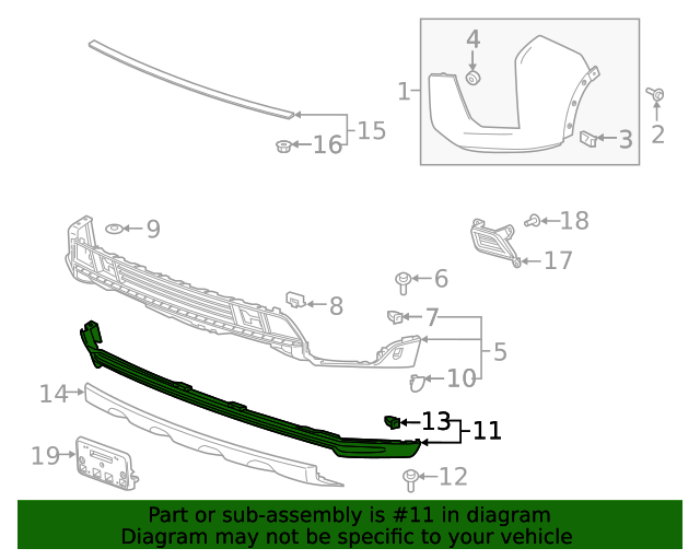 2020-2023 Chevrolet Front Bumper Fascia Air Deflector 84603332 GM ...