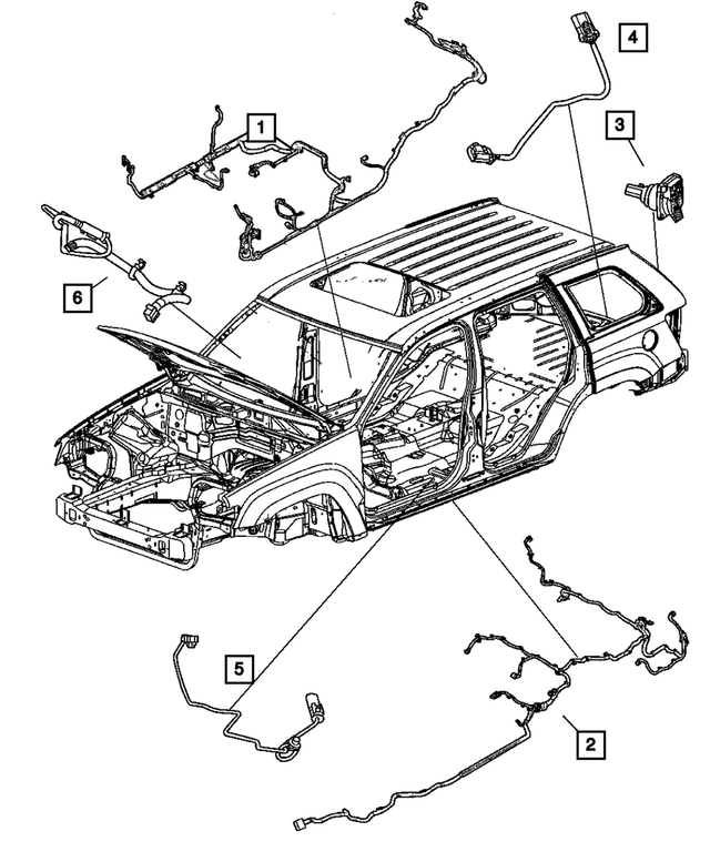 2006 Jeep Grand Cherokee Under-Body Wiring 56050836AE | Mopar Estores