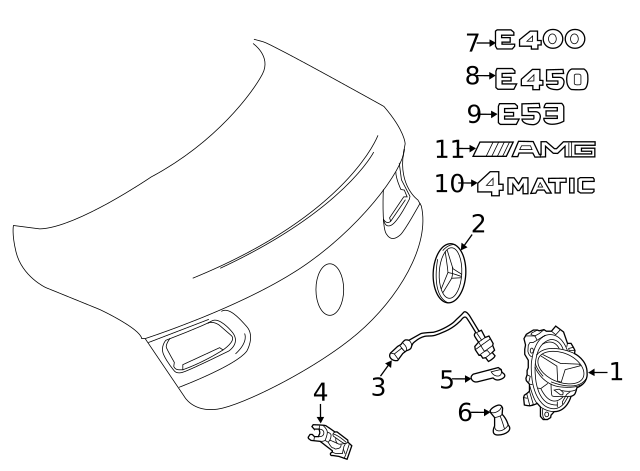 099-810-85-00-9885 - Deck Lid Emblem 2022-2023 Mercedes-Benz | Mercedes ...